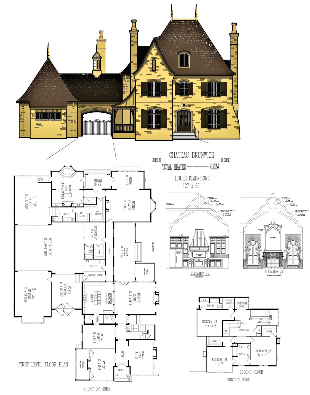 Chateau Brunwick | French House Plans - Davis Old World Homes