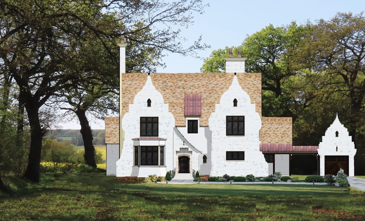 Wexford Hall | Tudor House Plans - Davis Old World Homes